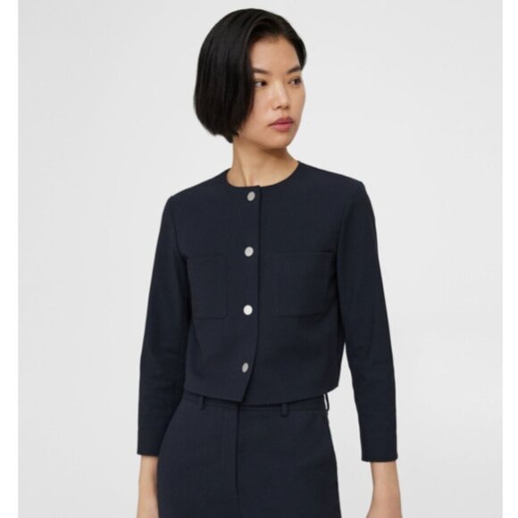 Theory | Jackets & Coats | Theory Cropped Jacket In Neoteric Twill ...